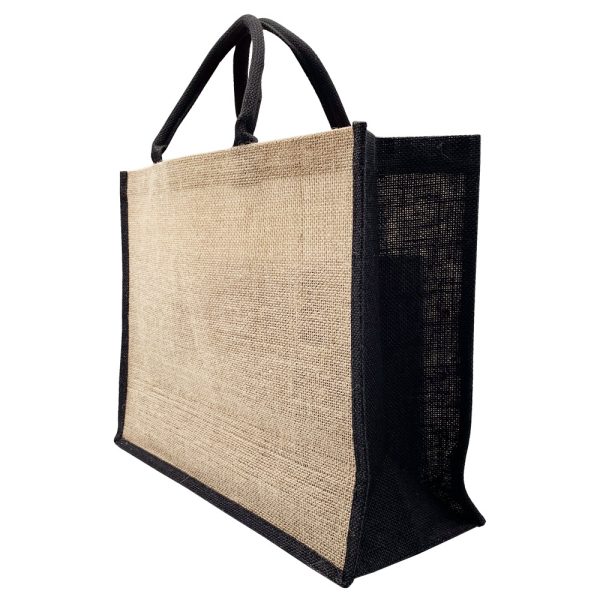 Premium Reusable Jute Tote Bag With Artwork (Black Sides) - MyJute ...